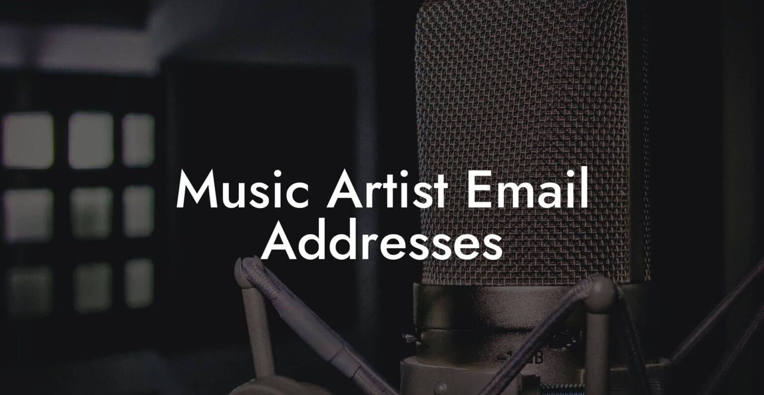 Music Artist Email Addresses - Lyric Assistant Songwriting Advice